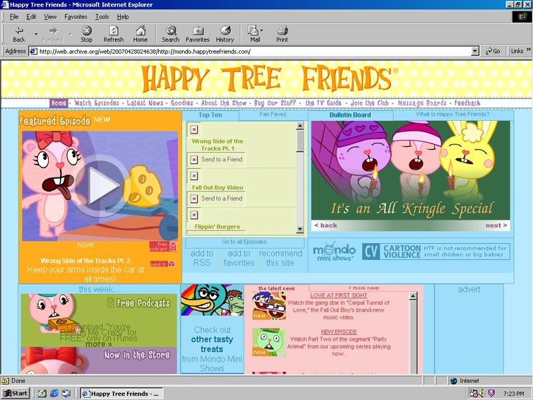 Old Happy Tree Friends website on Windows 98 | Fandom