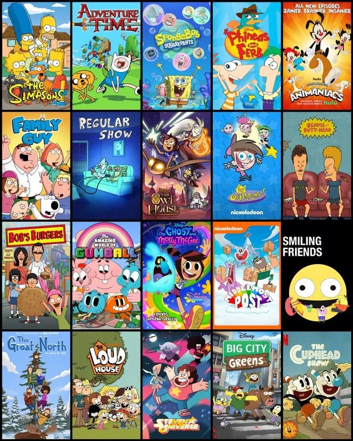 20 animated shows but you can only pick one per row. | Fandom