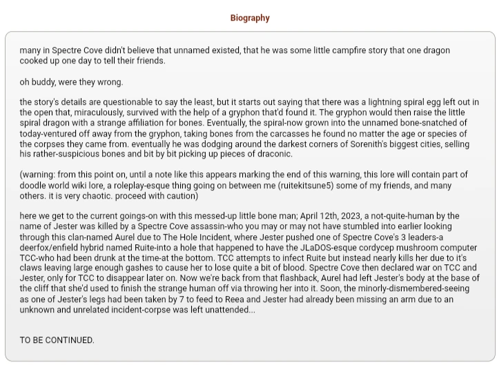 I have now typed the funny little nameless bone-snatcher man's current ...