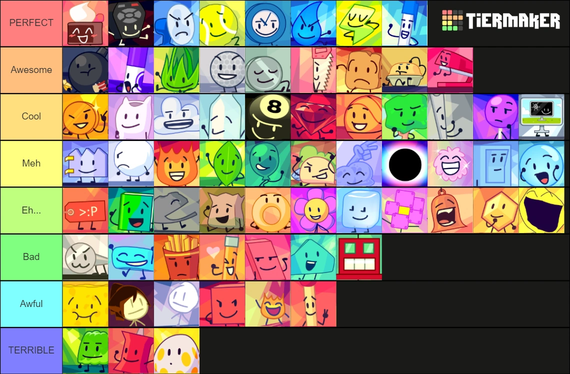 BFDI Tier list | Fandom