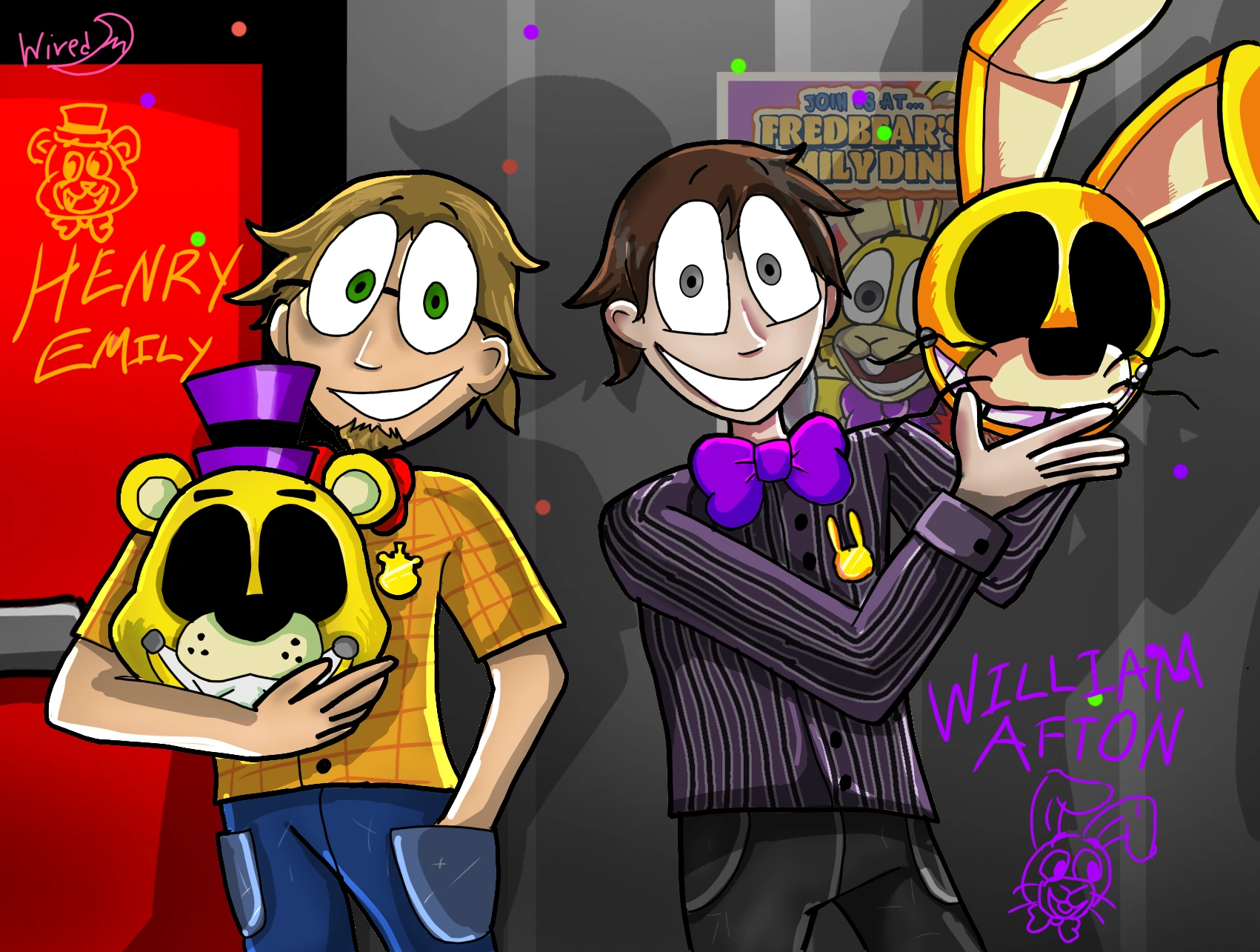 Furry bros (Mr. Afton and Mr. Emily) fanart | Fandom