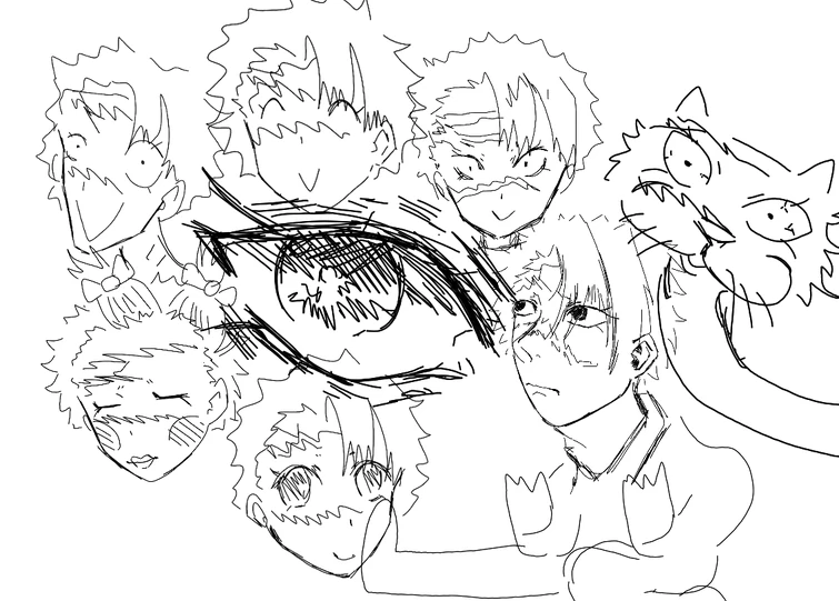 A bunch of ugly Sanemi doodles. | Fandom