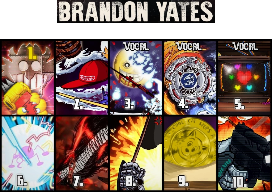 I made a thing for my top 10 favorite Brandon Yates commission tracks ...
