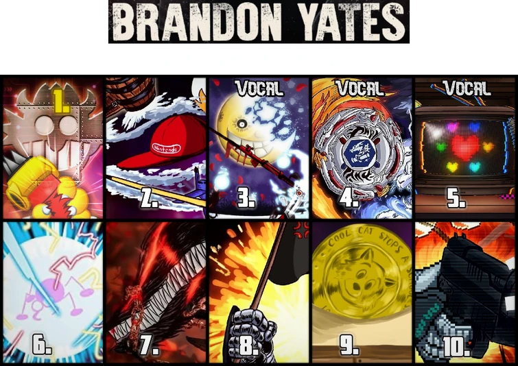 I made a thing for my top 10 favorite Brandon Yates commission tracks ...