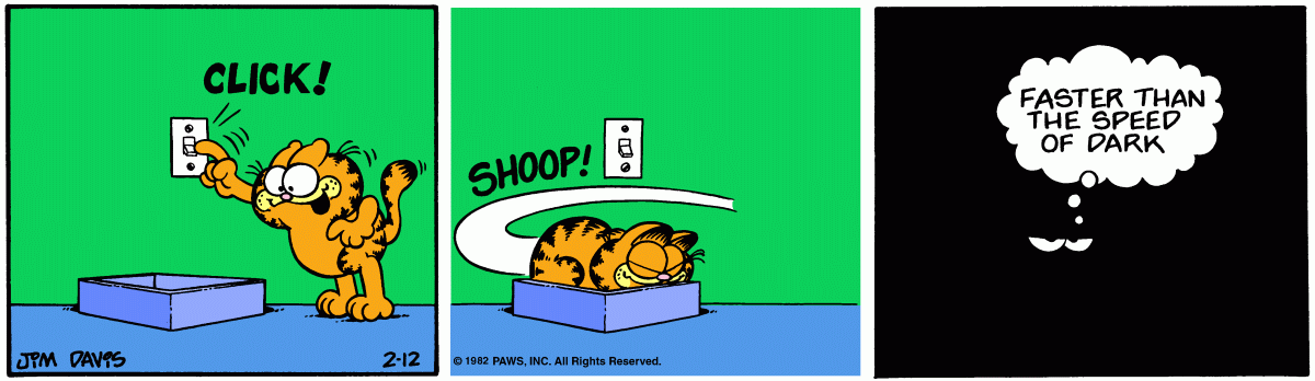 Fun Fact: Garfield is fast enough to outspeed the darkness in his room ...