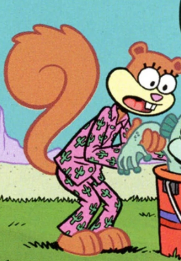 Sandy in her pink pajamas | Fandom