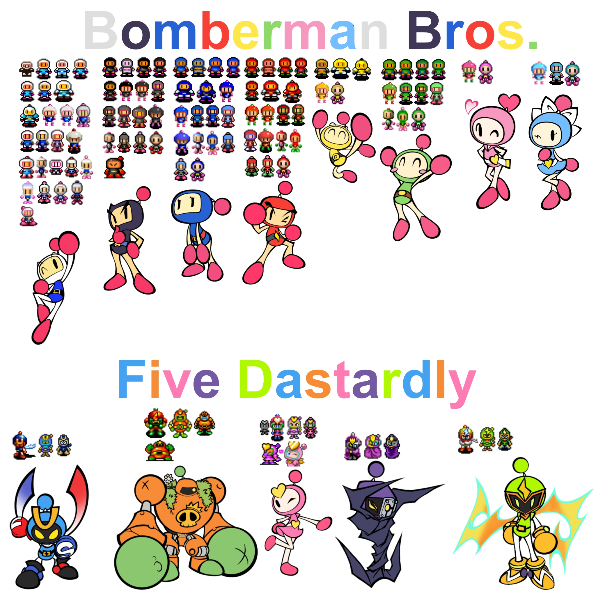 Evolution of characters Bombermans pixels | Fandom