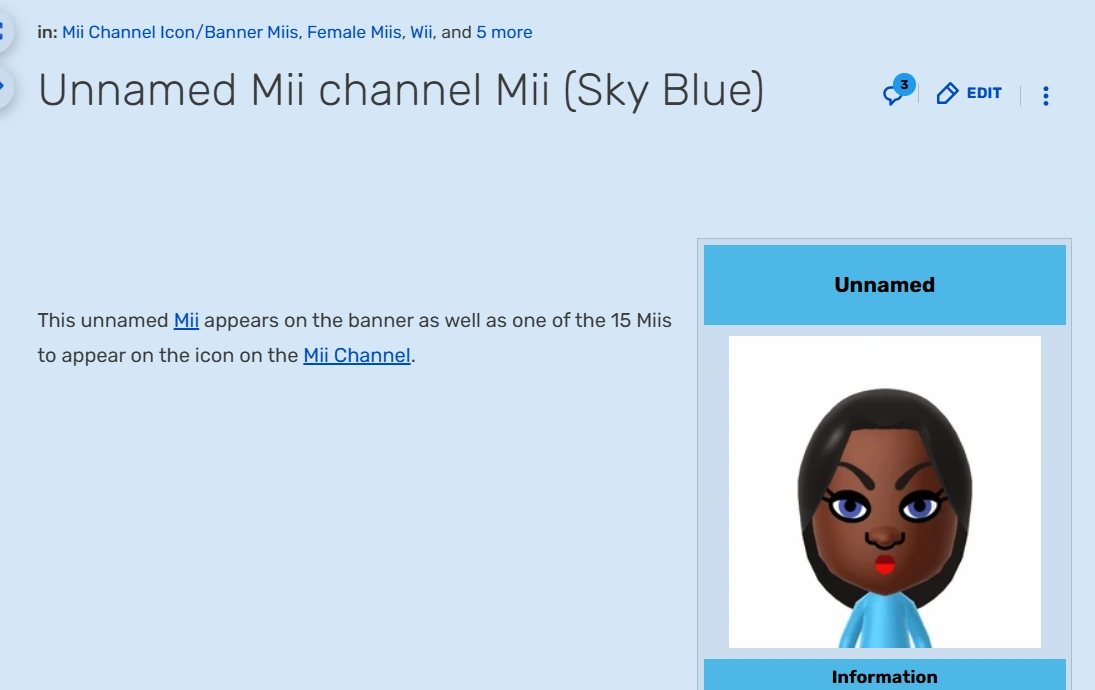 Why does this Mii have a page? She doesn't even have an official file ...
