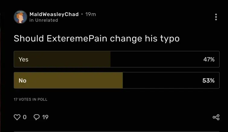 Should ExteremePain change his typo | Fandom
