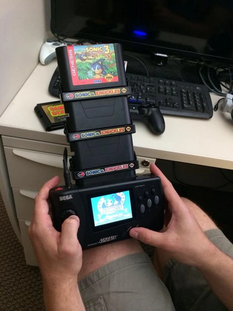 Imagine stacking Sonic & Knuckles cartridges in the Genesis' handheld ...