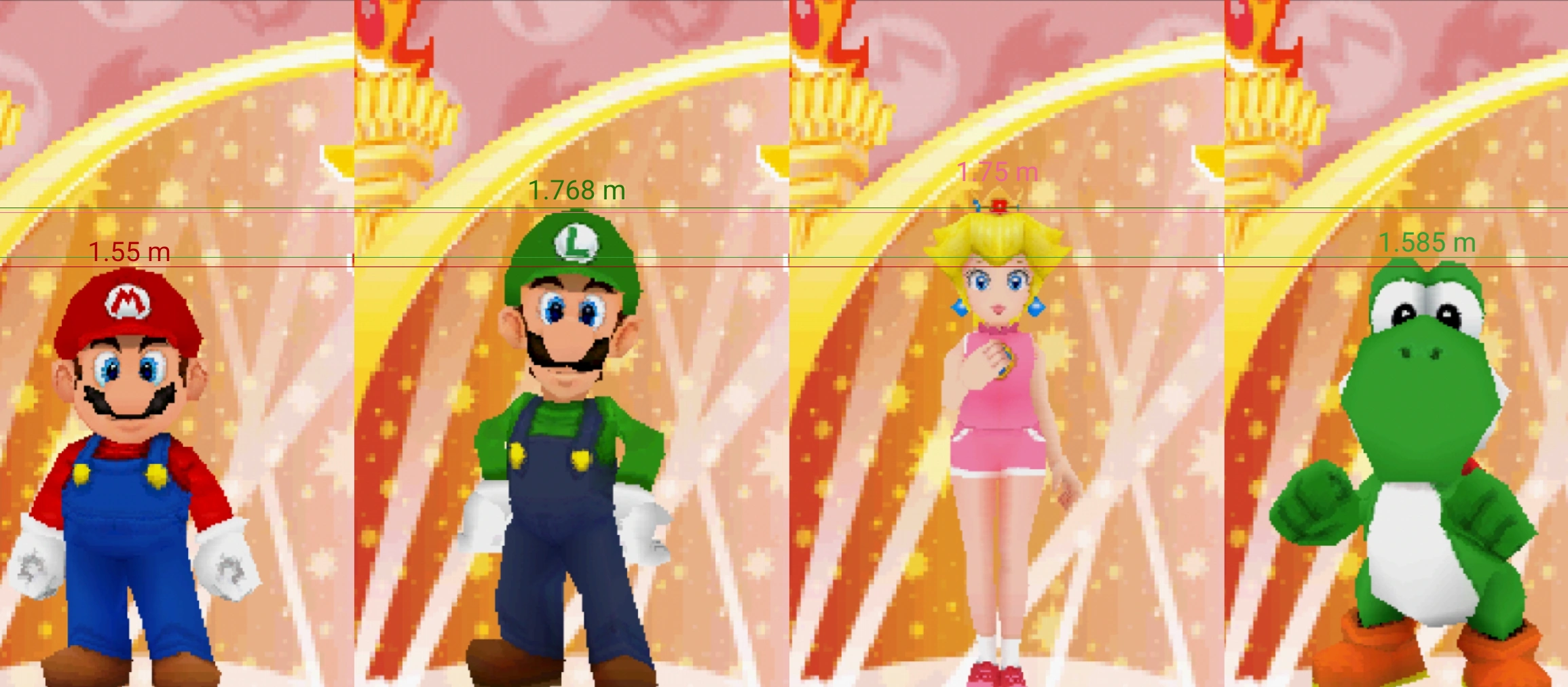 Height chart of Mario & Sonic at the Olympic Games (DS) | Fandom