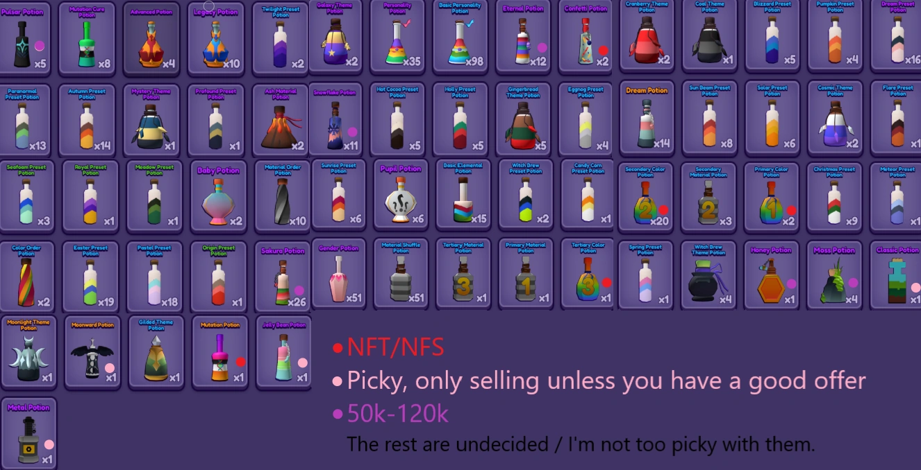 LF mut pots! Also selling potions! | Fandom