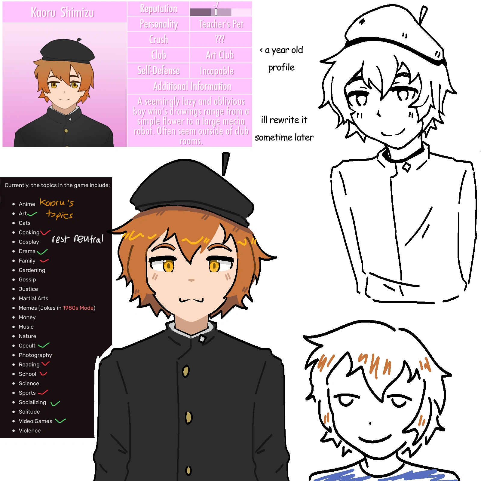 some doodles of my yan sim oc | Fandom
