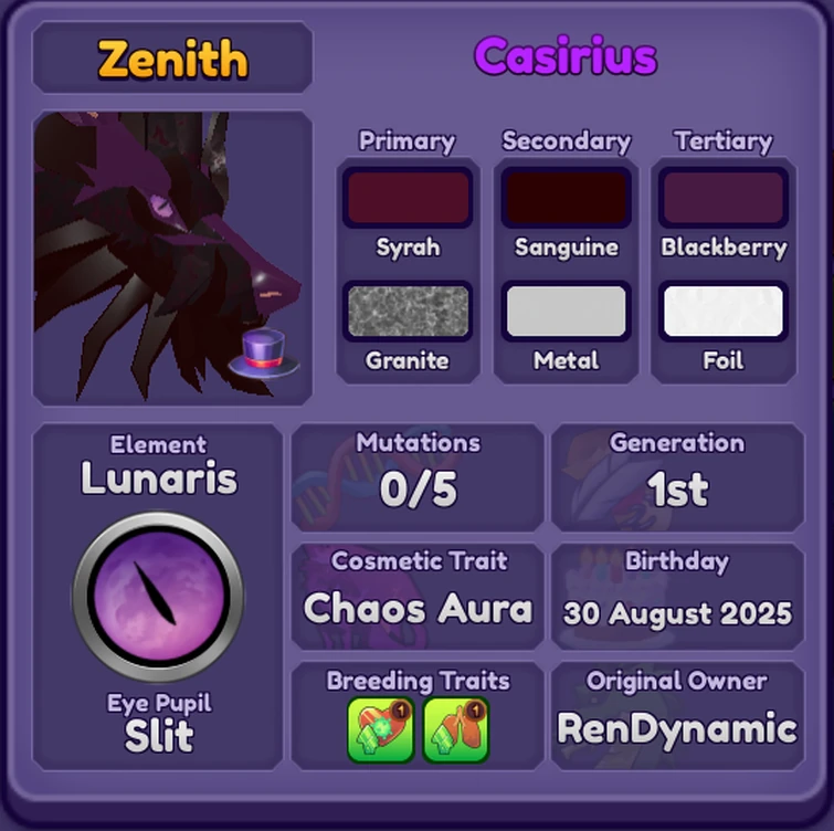 Trading Chaos Aura Casirius | Fandom