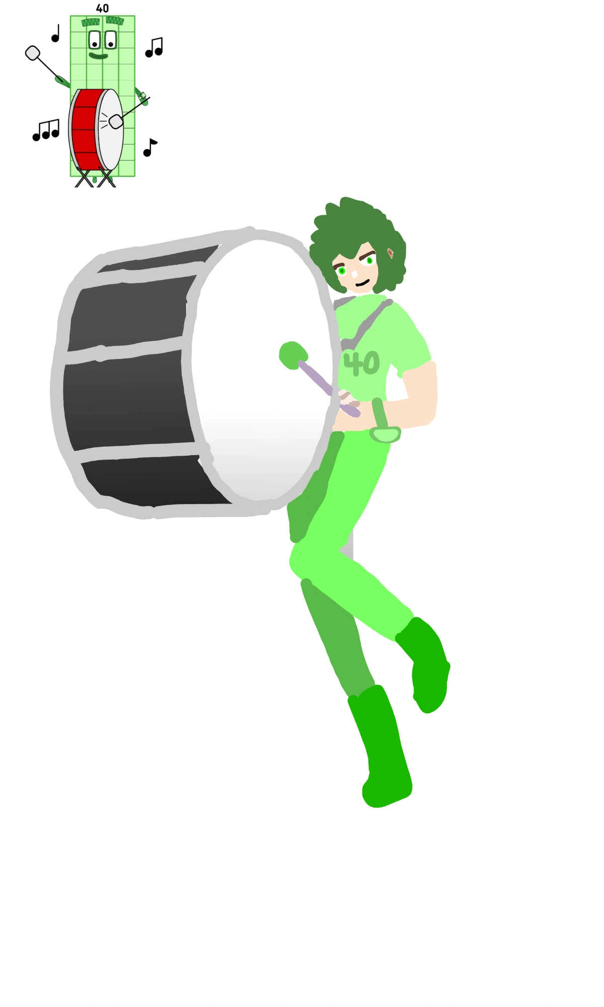 Humanized Numberblocks Forty playing his Bass Drum | Fandom