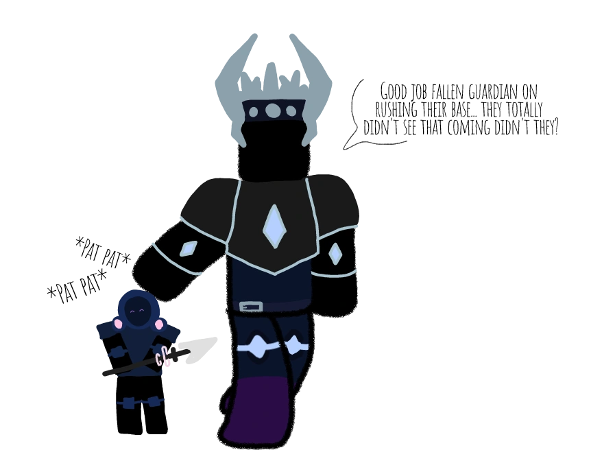 Fallen king patting Fallen guardian for doing good | Fandom