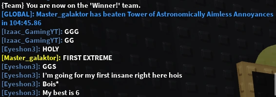 I beat the Tower of Astronomically Aimless Annoyances. | Fandom