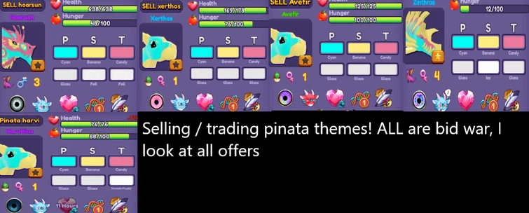 Selling / Trading / Co hatching Pinata dragons (others, and potions ...