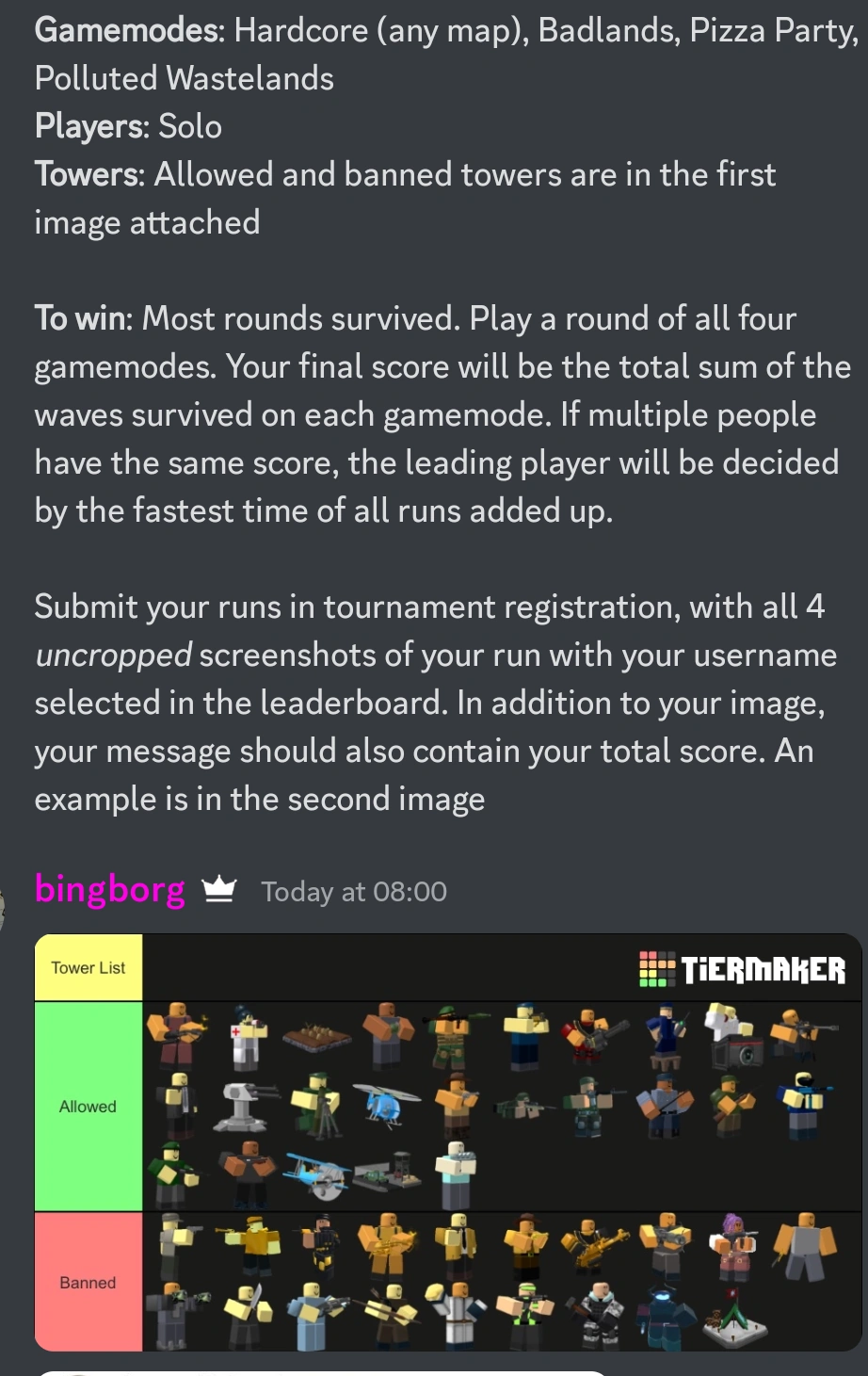 The tds challenge in the discord | Fandom