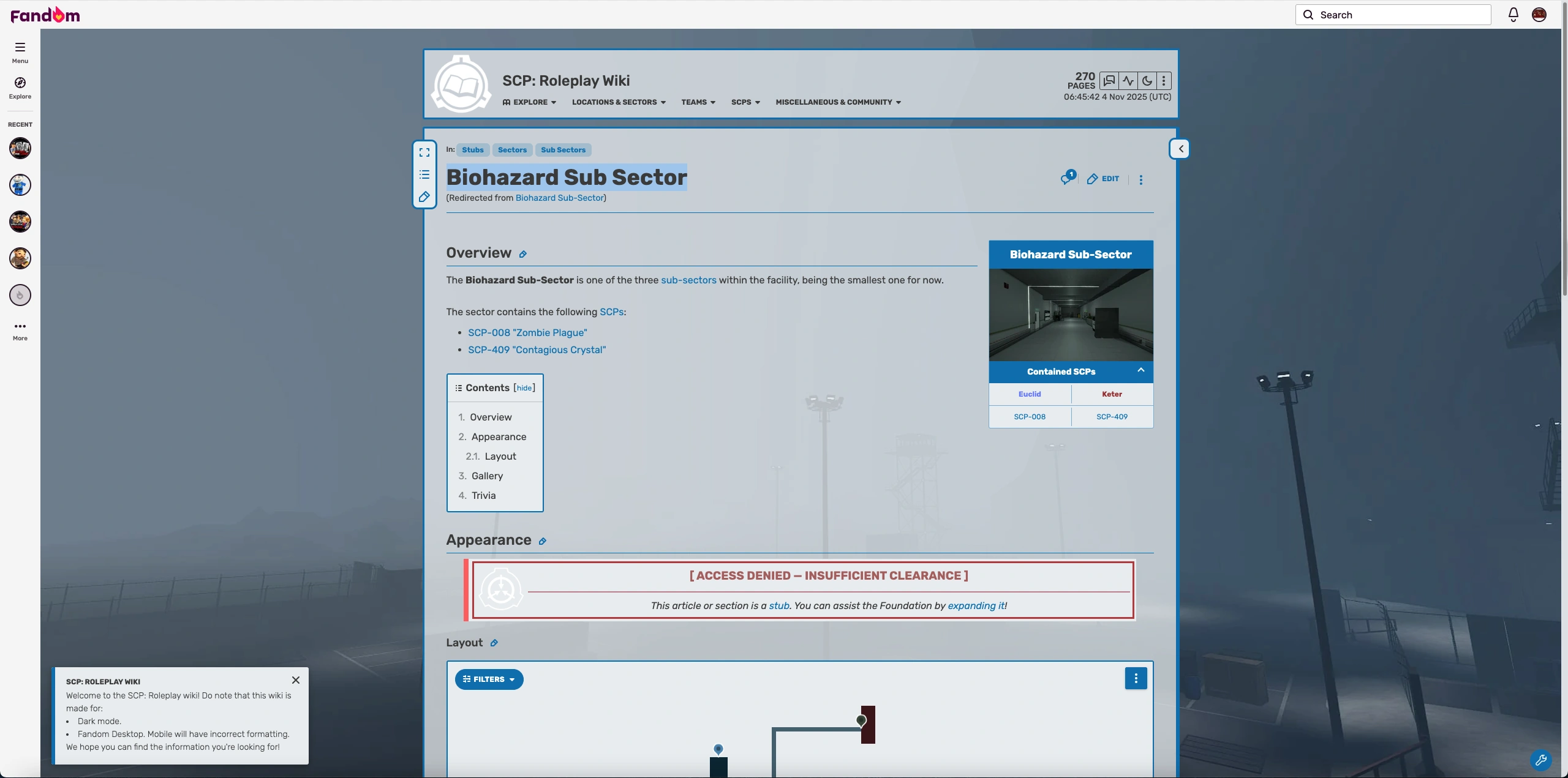 Rename to "Biohazard Sector" when the update comes out, since it will ...