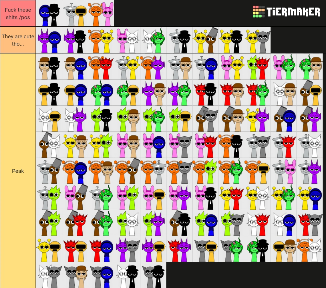 Sprunki ship tier list except I'm a multishipper + idgaf | Fandom