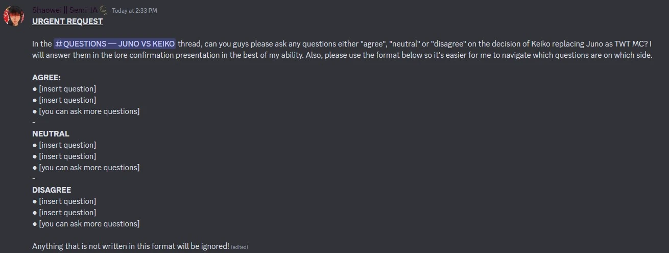 Questions about Keiko vs Juno as TWT MC | Fandom