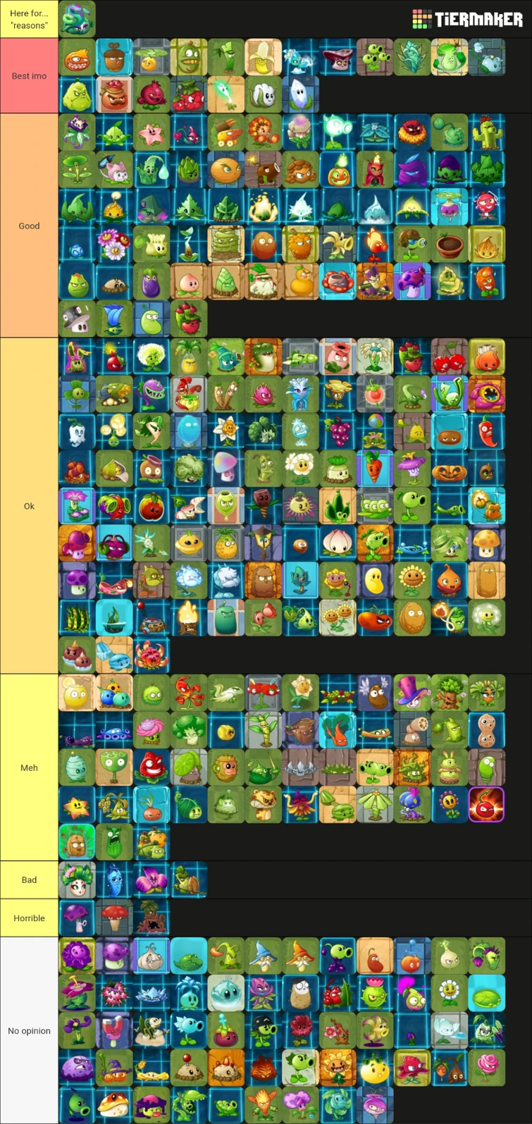 My tierlist on the plant degsins (idc if u make fun of me for putting vamp in best) | Fandom