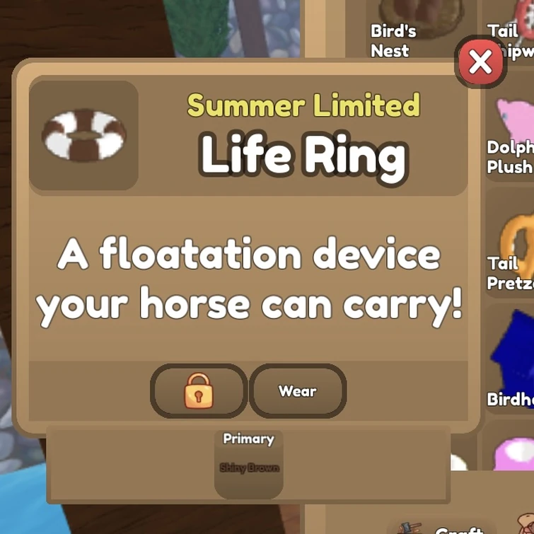 Swapping this shiny brown life ring for a shiny, pearl, neon or normal ...