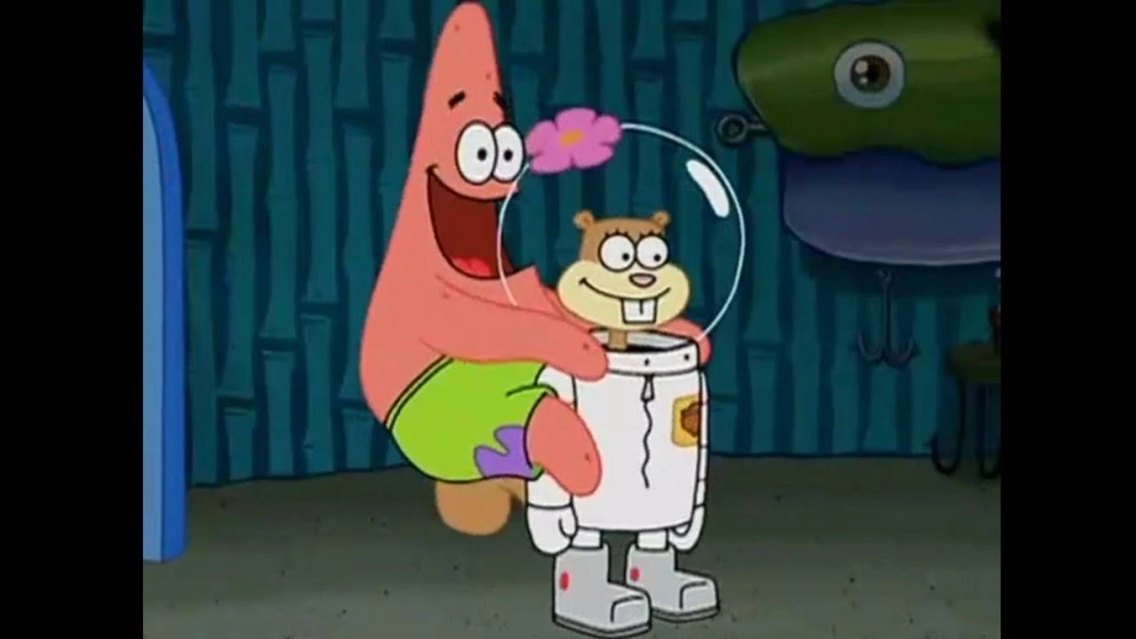 There is a new Spongebob meme when Patrick is riding on Sandy. | Fandom