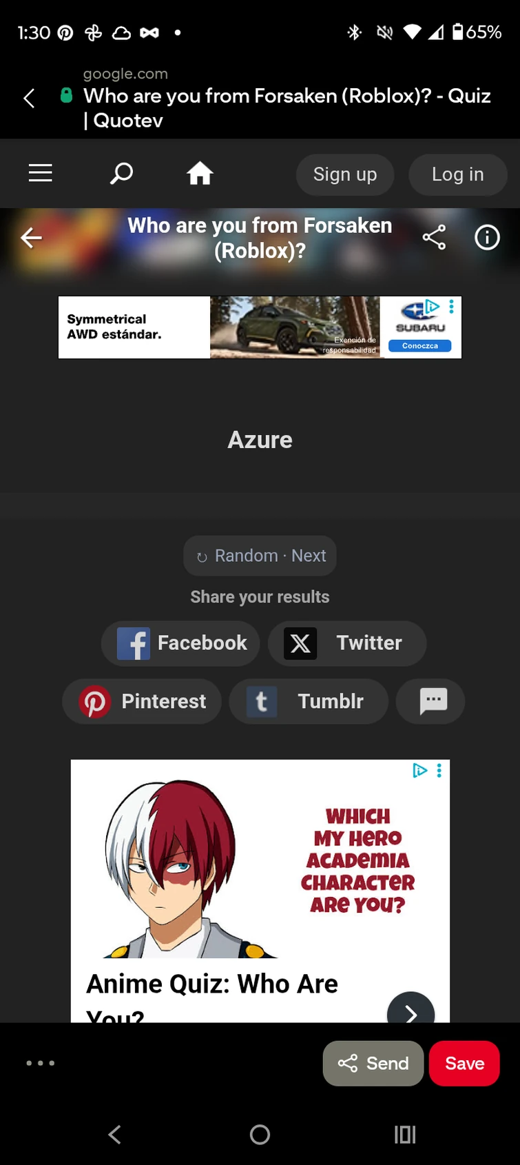 So uh I did some "which forsaken character are you?" Quizzes and here's the results | Fandom