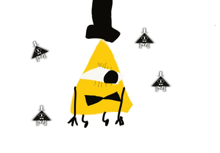 Bill cipher fan art with a bill cipher pen!?😨 | Fandom