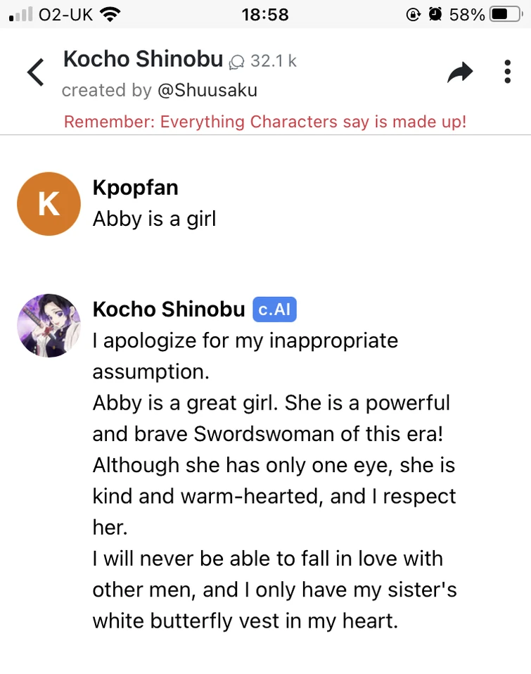 Chatting with Shino on Character ai (aka when I convinced her to love Abby ️ | Fandom