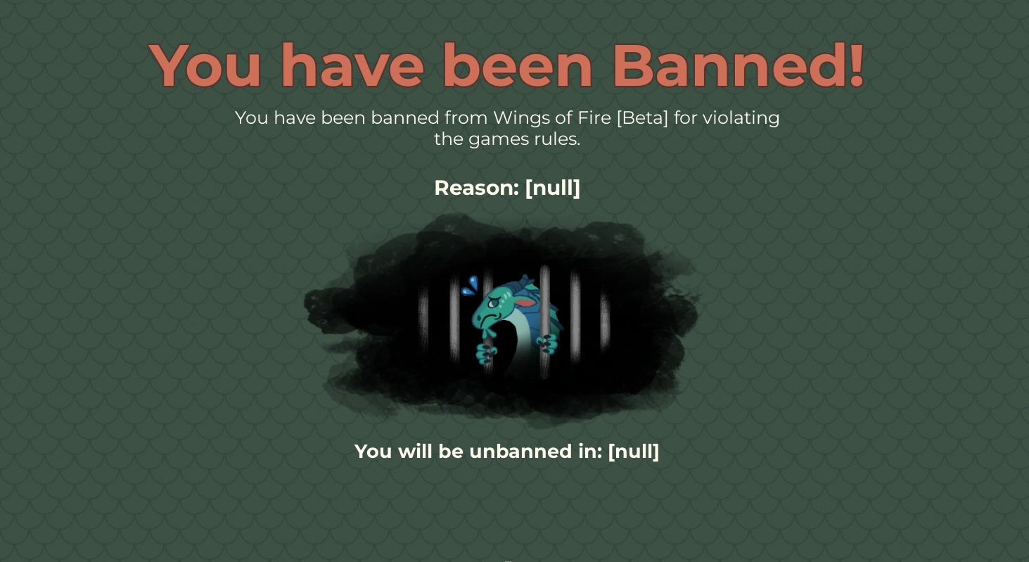 i like the new banned screens in wof rp i didn’t get this ban it’s a ...