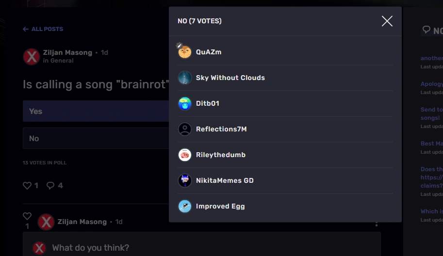 Can y'all explain why calling a song "brainrot" is not an opinion? | Fandom