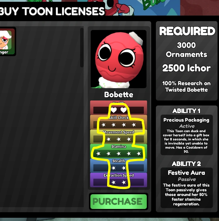 Anyone noticed that Bobette's stats somewhat form a Christmas tree ...