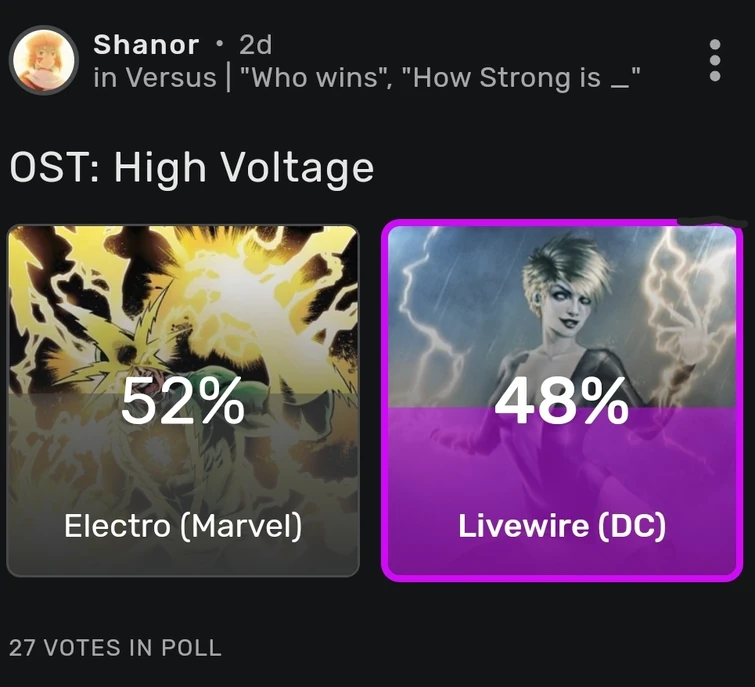 Electro VS Livewire results | Fandom