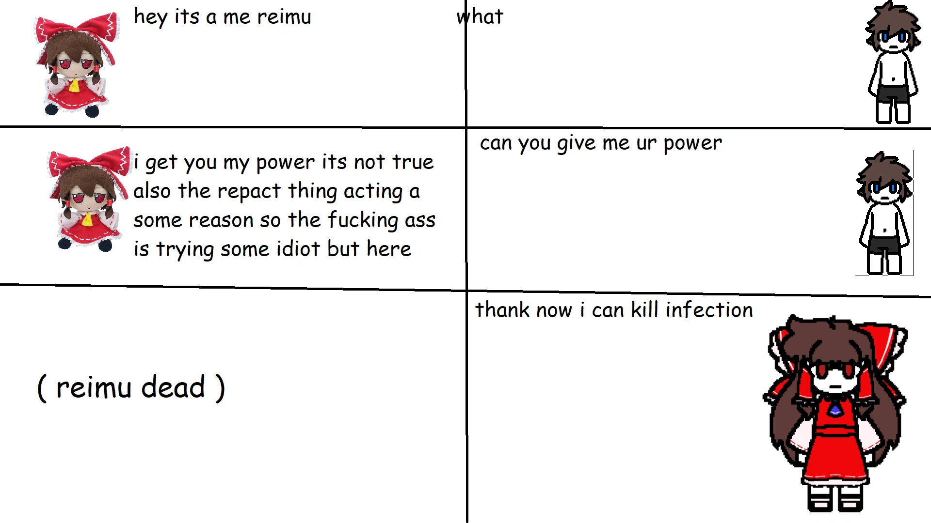 reimu help colin how to kill | Fandom