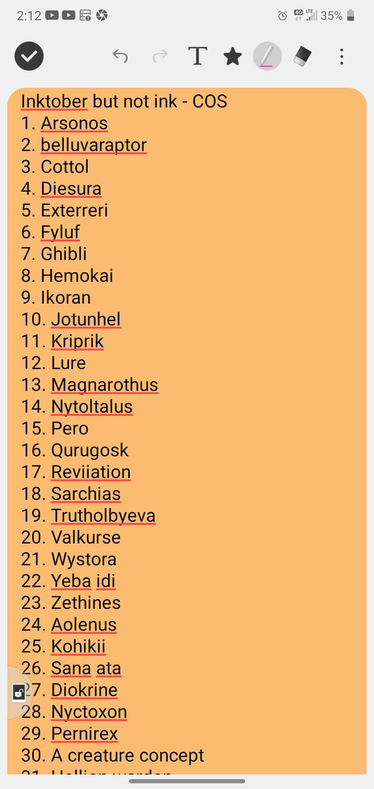 I made an inktober list | Fandom