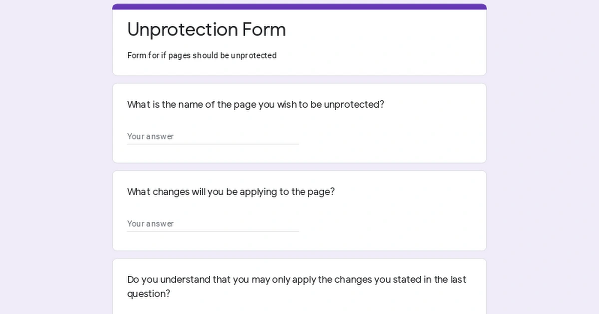 Adding forms to protect and unprotect pages. | Fandom