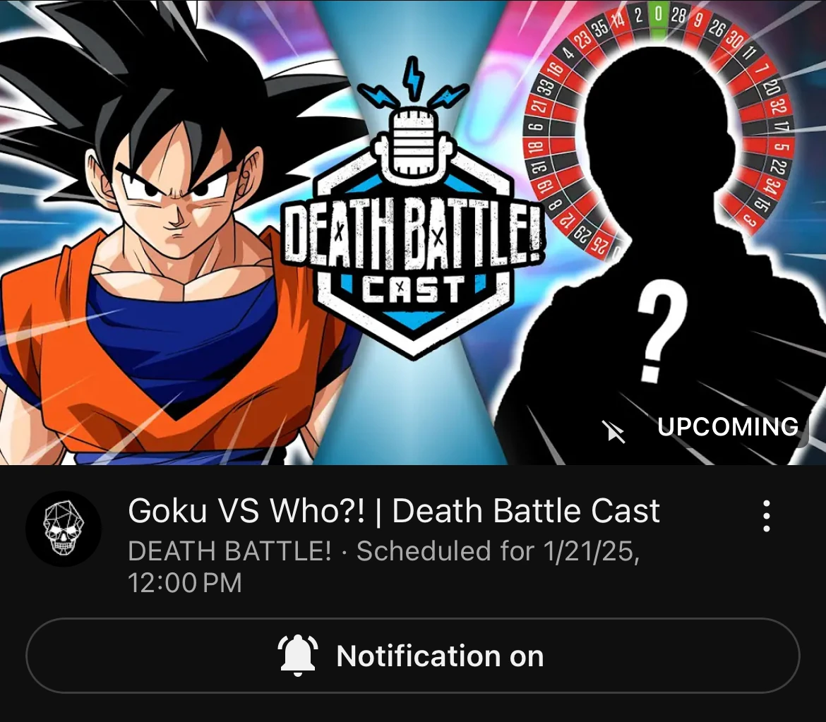 The next death battle cast is Goku vs a Mysterious Combatant, any ...
