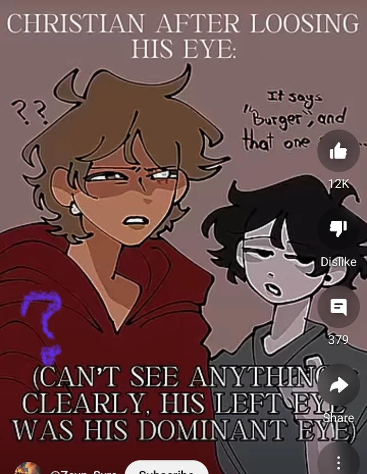 What the fuck do you mean dominate eye??? You use both eyes! Did Chris have problems with his ...