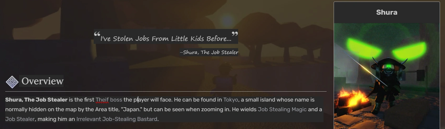 Shura, The Job Stealer | Fandom