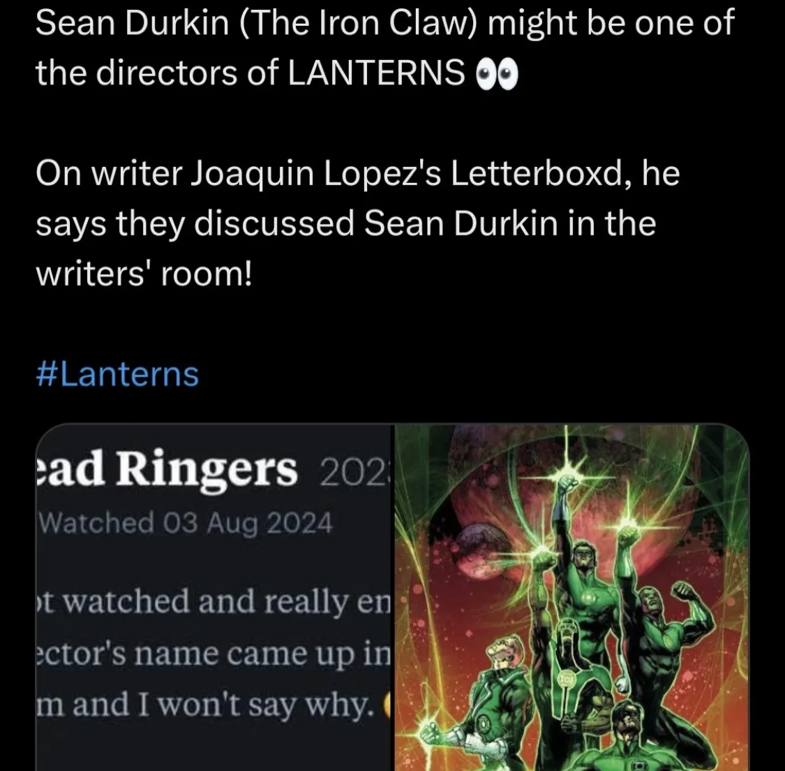 The Iron Claw director might be directing episodes of Lanterns | Fandom