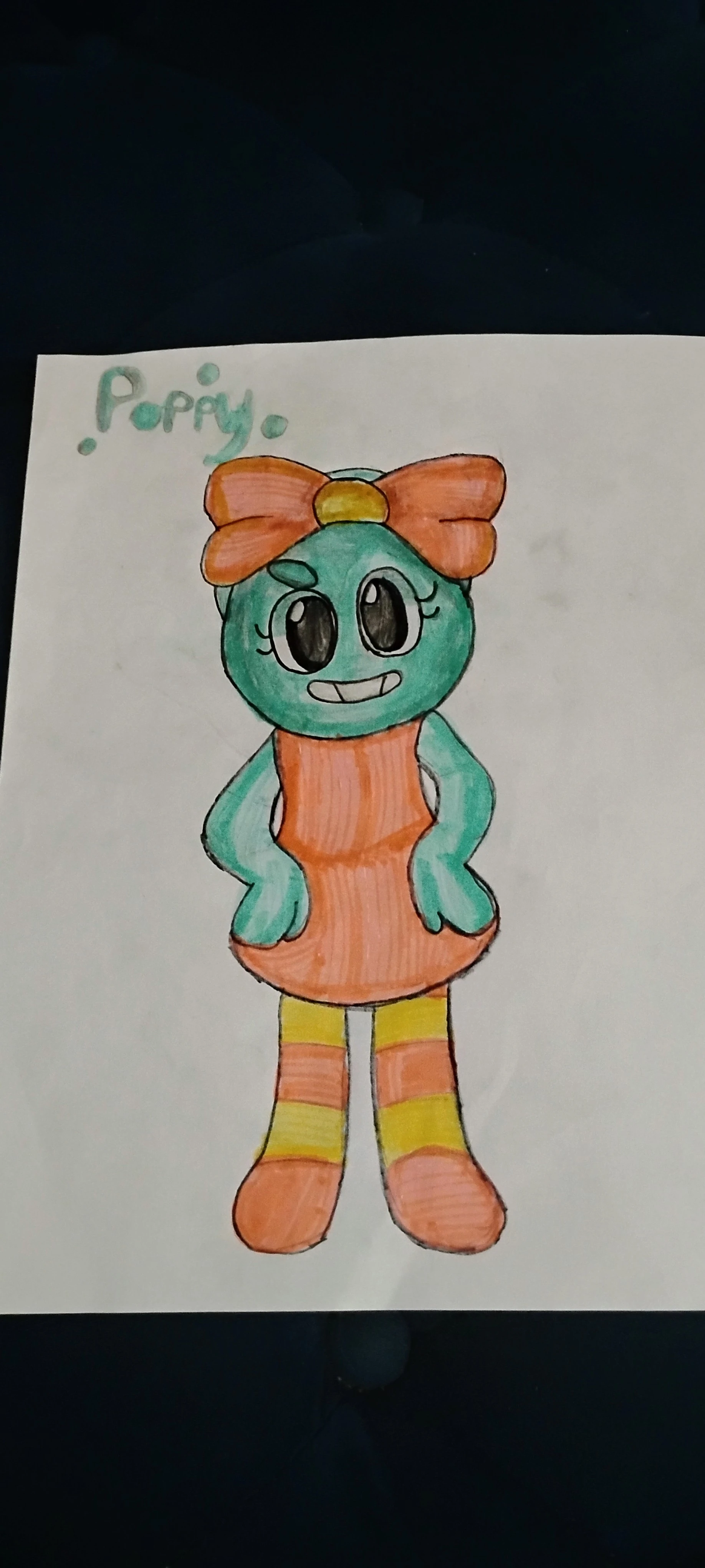 silly poppy art thing i made on paper | Fandom
