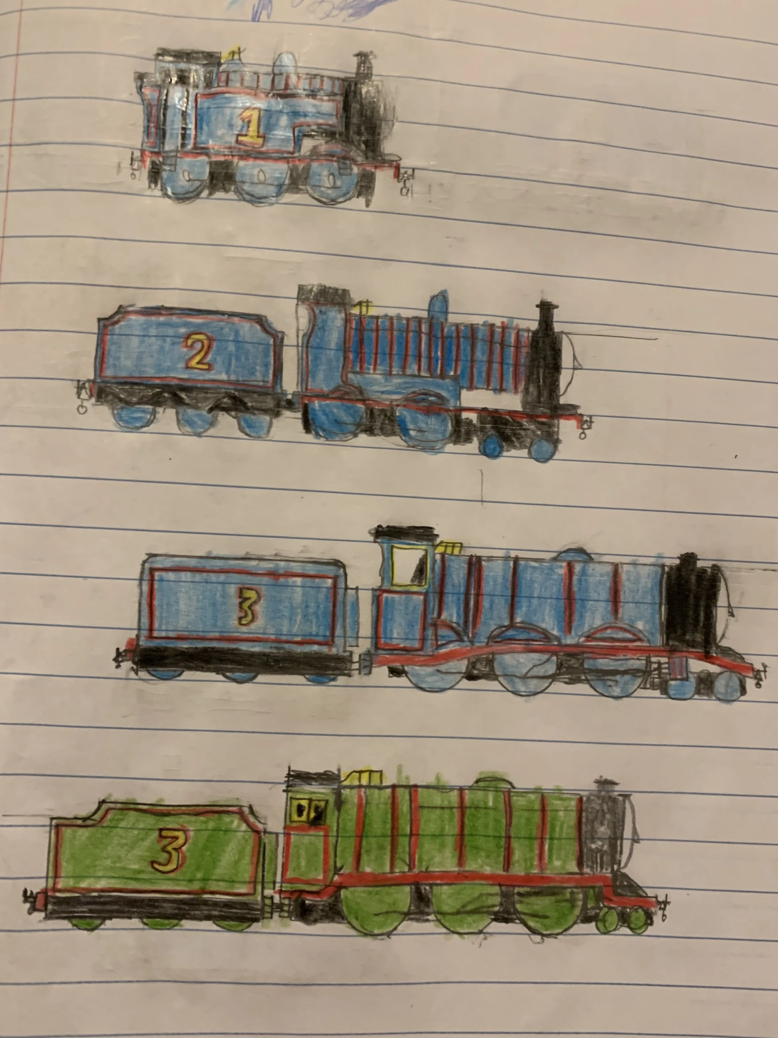I colored my drawings of engines 1-7 | Fandom