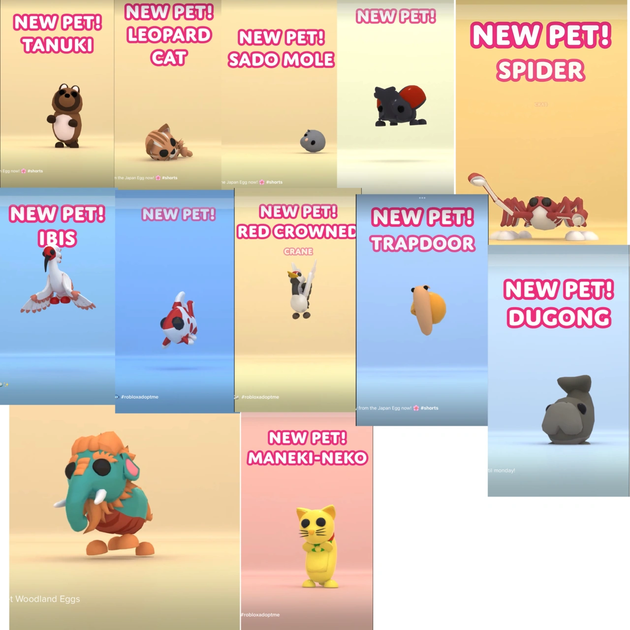 I think adopt ran out of ideas and now all Japan egg pet has a short 💀 ...