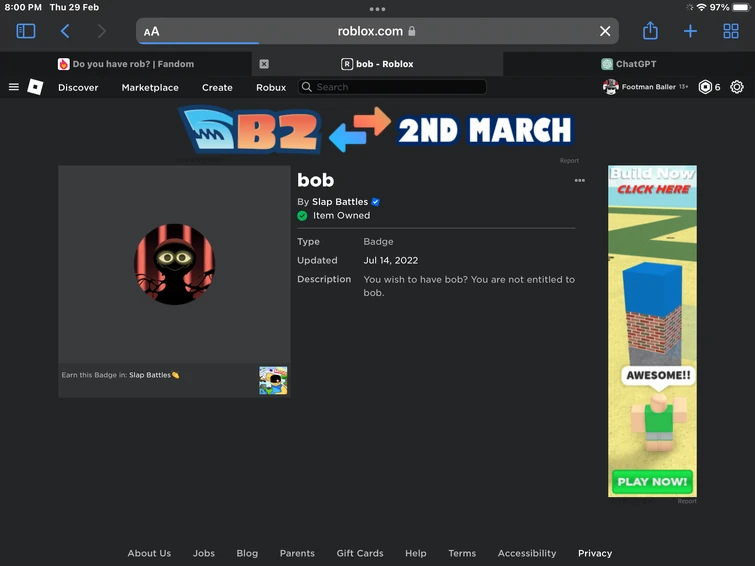 Do you have rob? | Fandom