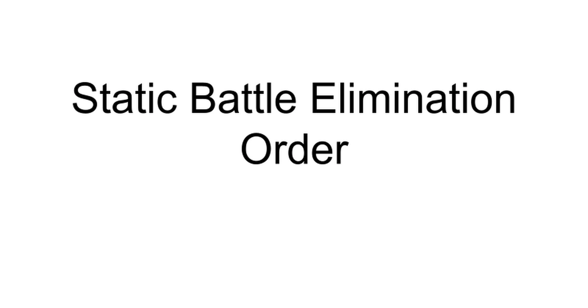 Made a slideshow for the elimination order for Static Battle (Inspired ...