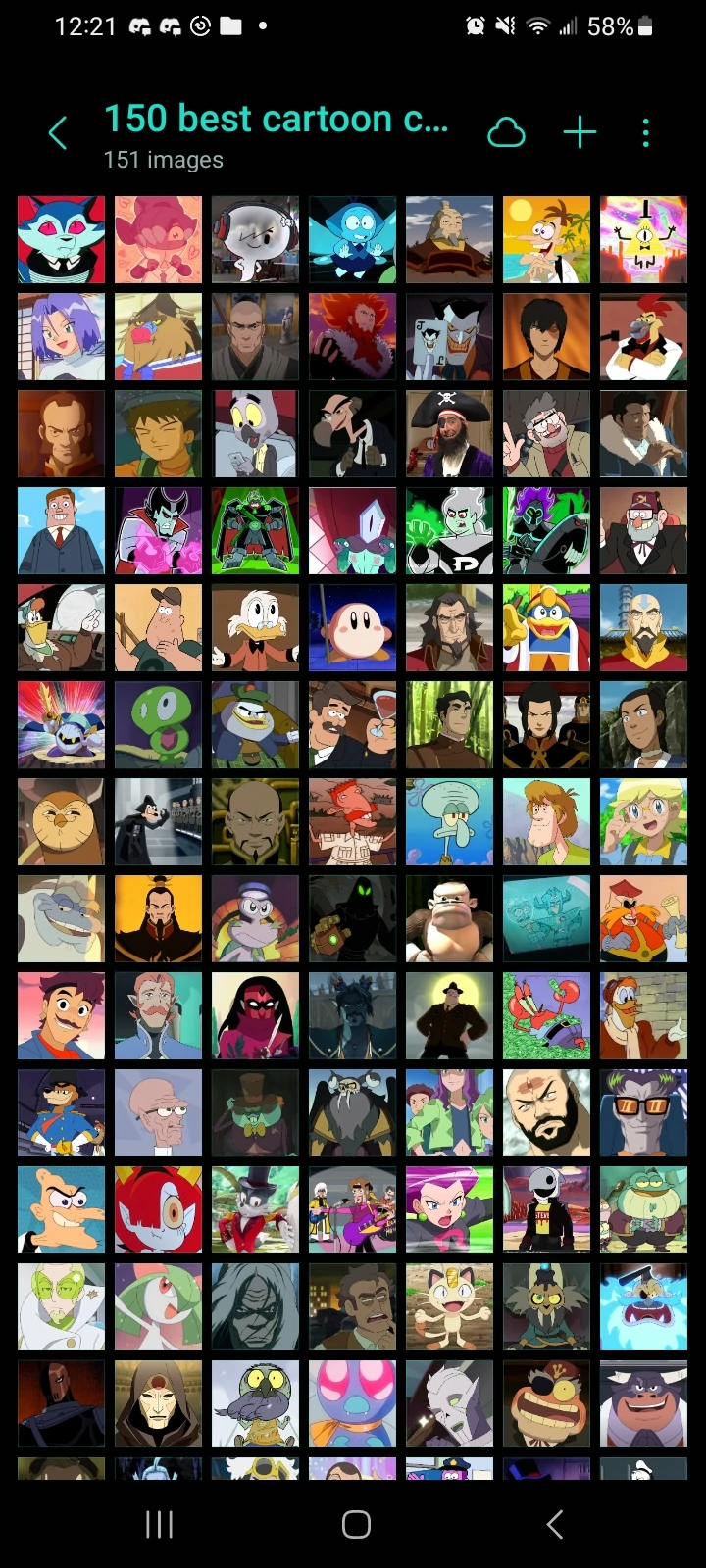 Here's my best ranking of cartoon characters I'll add 29 more later ...