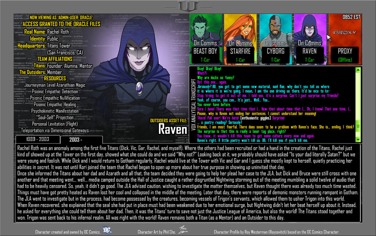 Oracle Files: Rachel Roth 2 | Earth-27 Wiki | Fandom